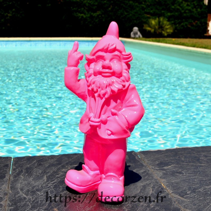 Nain de jardin insolent blanc antique fait main en résine